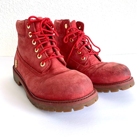 Timberland | Shoes | Timberland Ruby Red Lace Up Waterproof Boots ...